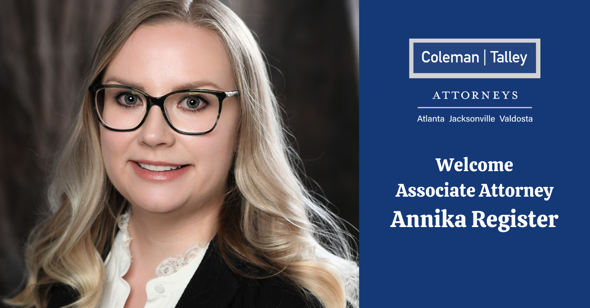 Coleman Talley Welcomes Attorney Annika Register to Valdosta Office